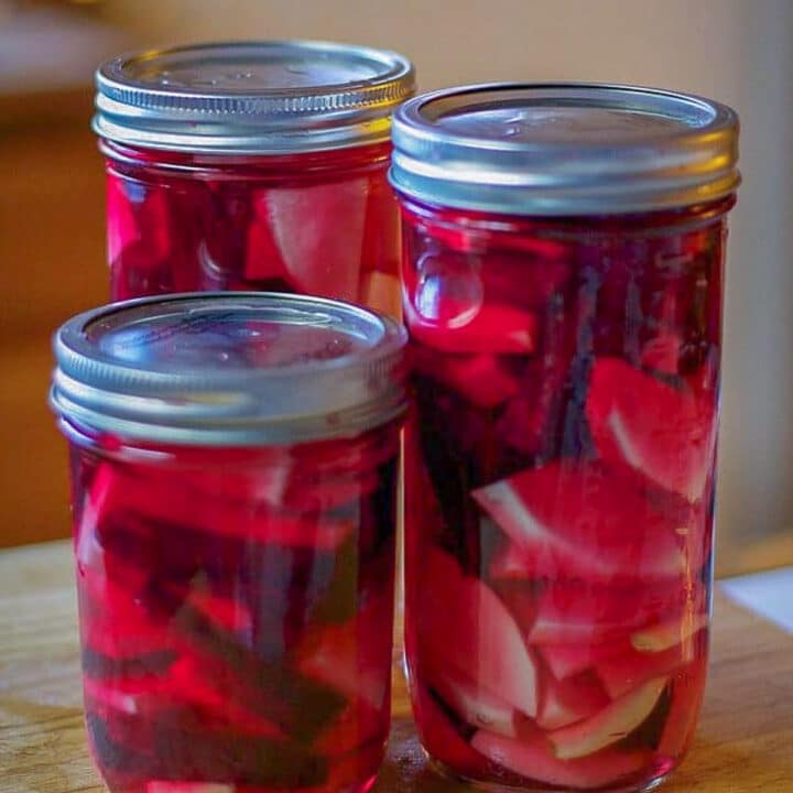 Delicious Middle Eastern Pickled Turnips using beets for color