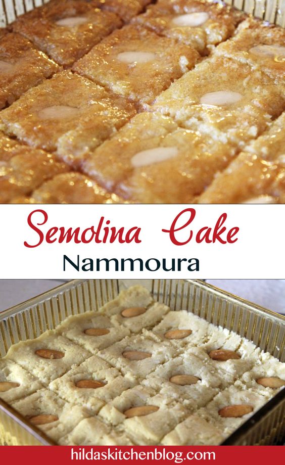 Semolina Cake (Nammoura) | Hilda's Kitchen Blog