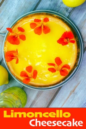 Limoncello Cheesecake (with a tart lemon glaze) | Hilda's Kitchen Blog