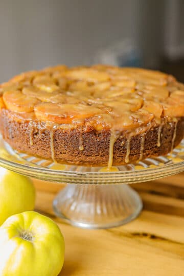 Caramel Upside-Down Quince Cake | Hilda's Kitchen Blog