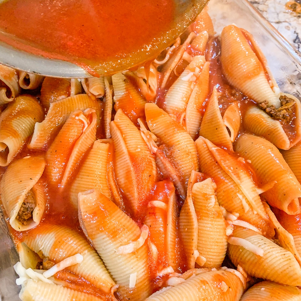 Easy Cheesy Stuffed Shells with Meat | Hilda's Kitchen Blog