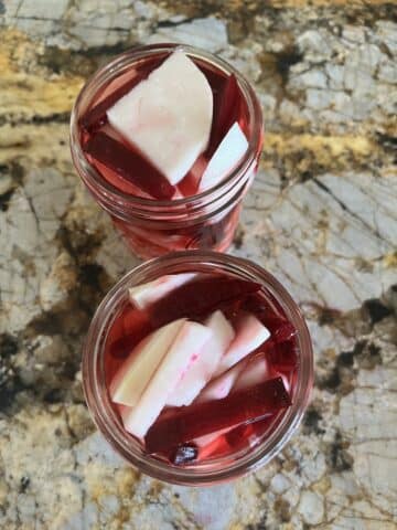 Delicious Middle Eastern Pickled Turnips using beets for color
