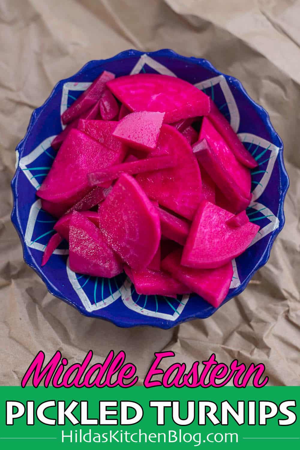 Delicious Middle Eastern Pickled Turnips using beets for color