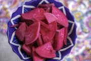 Delicious Middle Eastern Pickled Turnips using beets for color