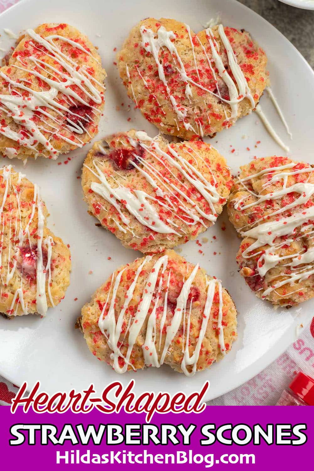 Heart-Shaped Strawberry Scones | Hilda's Kitchen Blog
