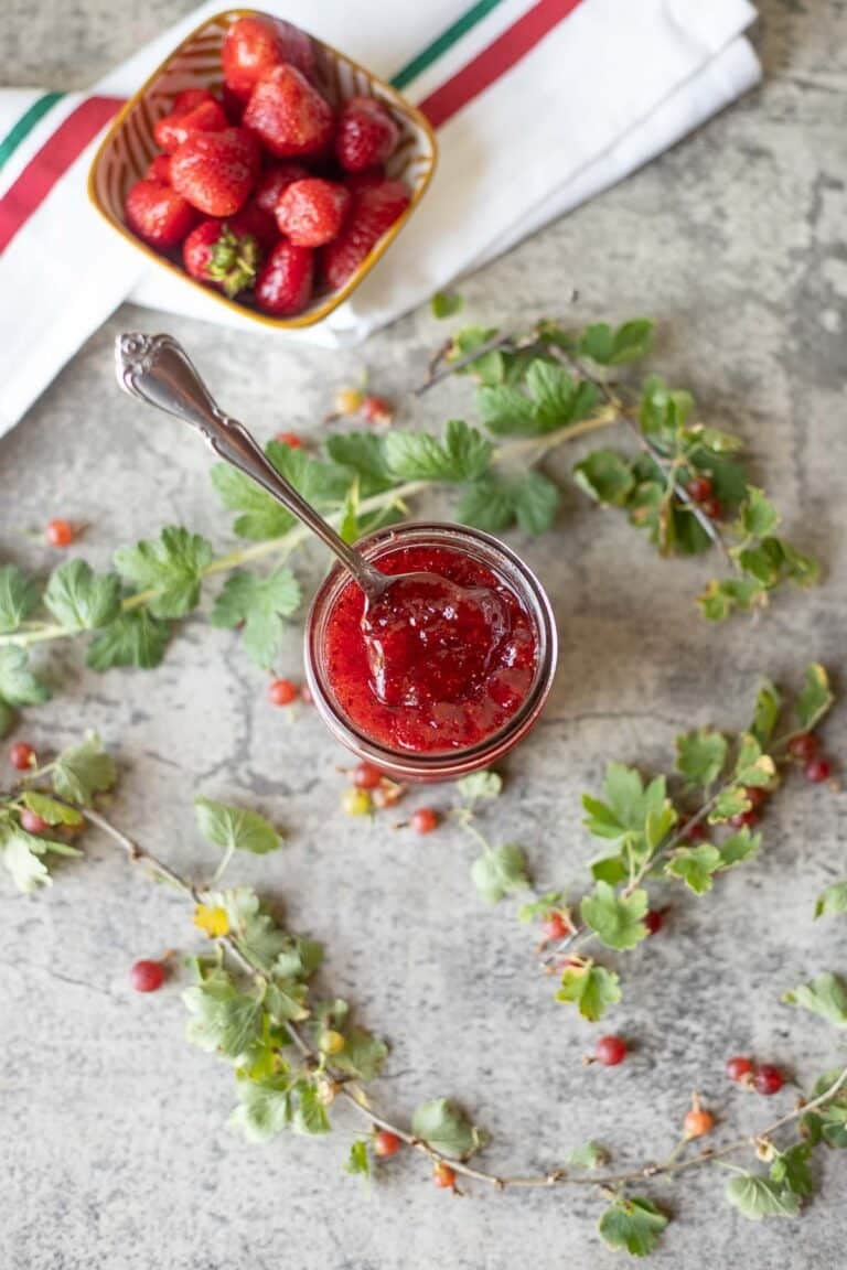 Gooseberry Jam with Strawberries | Hilda's Kitchen Blog