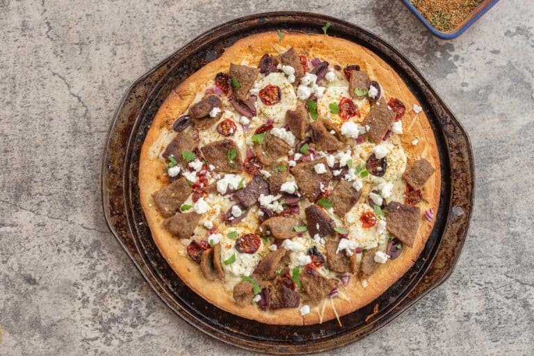 Greek Gyros Pizza | Hilda's Kitchen Blog