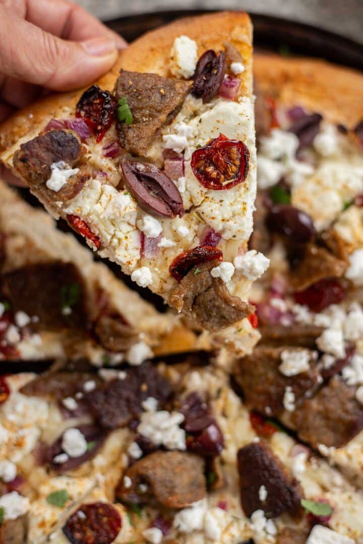 Greek Gyros Pizza | Hilda's Kitchen Blog