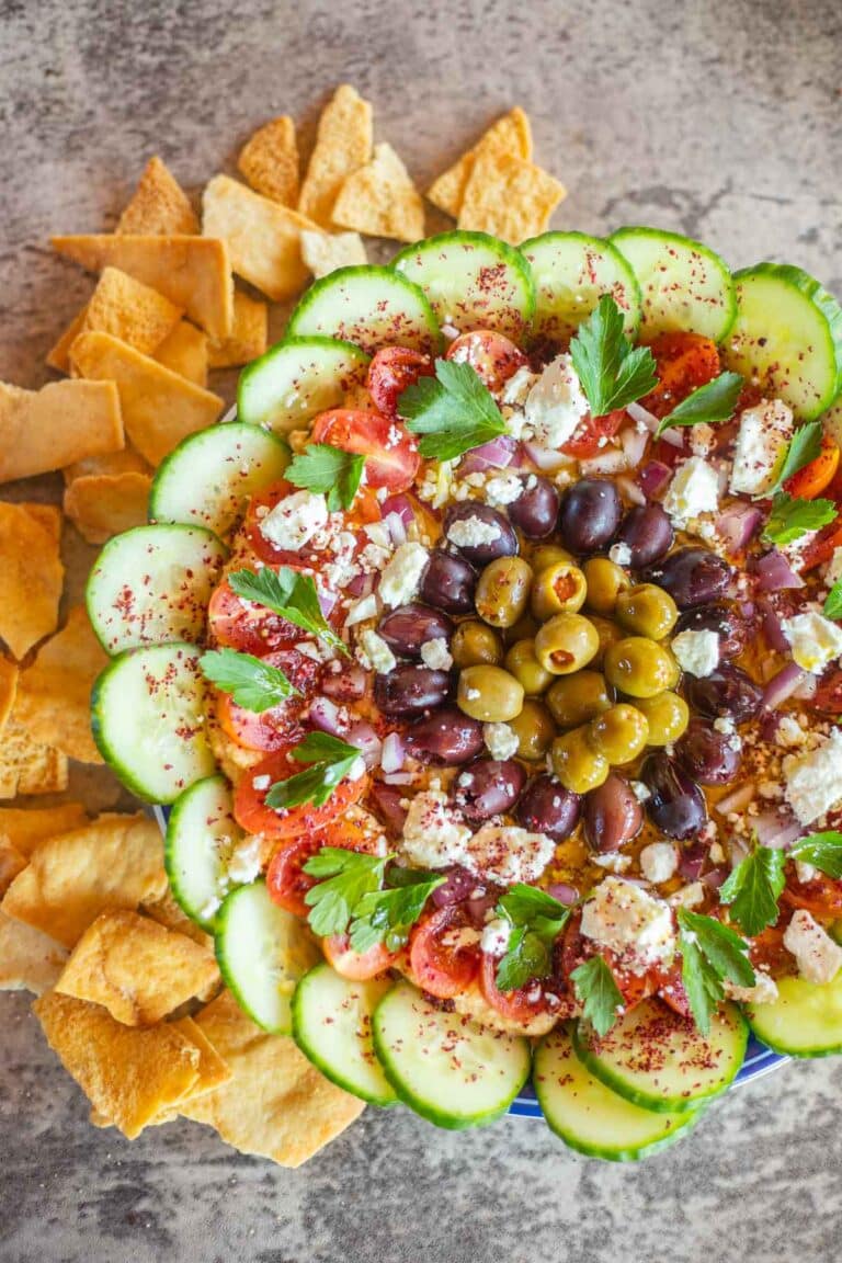 Mediterranean Loaded Hummus | Hilda's Kitchen Blog