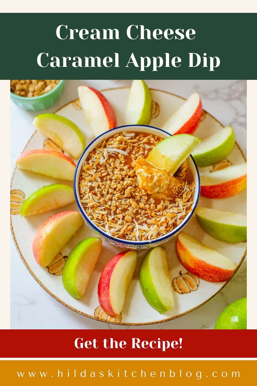 5 Minute Cream Cheese Caramel Apple Dip | Hilda's Kitchen Blog