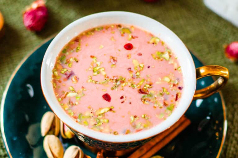 Simple Spiced Kashmiri Pink Chai | Hilda's Kitchen Blog