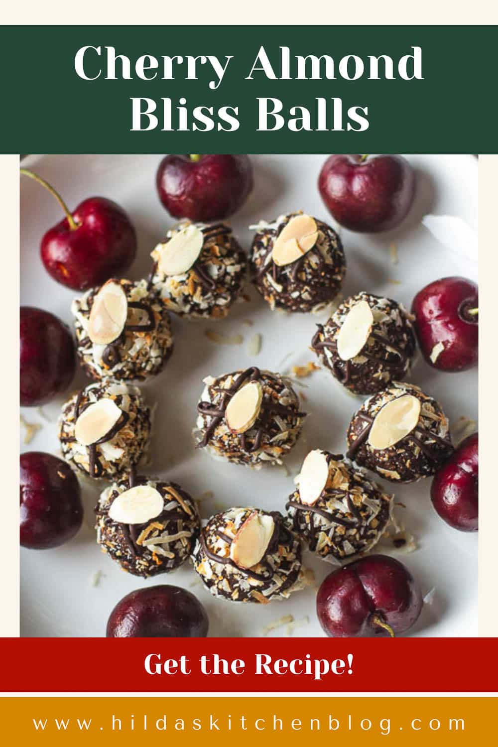 Cherry Almond Bliss Balls | Hilda's Kitchen Blog