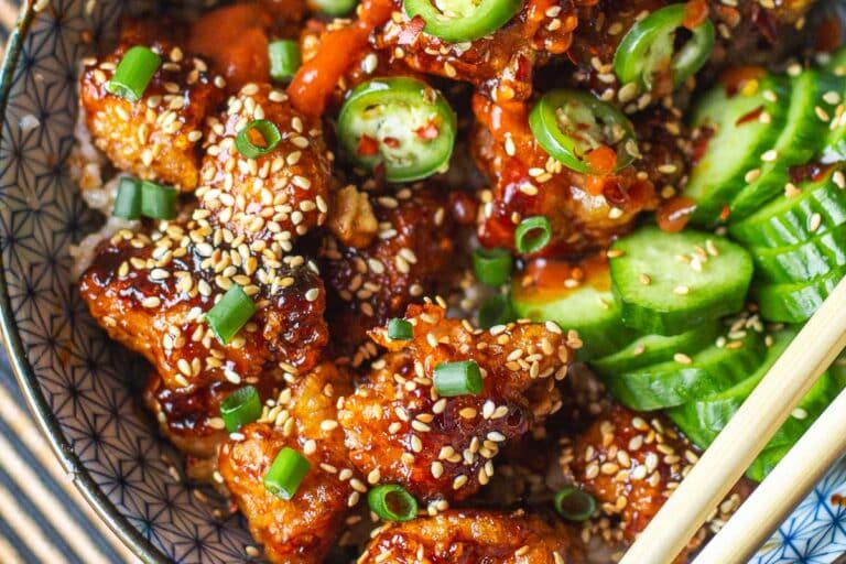 Sticky Sesame Chicken (With Spicy Option) | Hilda's Kitchen Blog